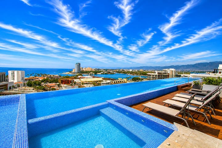 1301zoho Skies Rooftop Pool Ocean View - Puerto Vallarta
