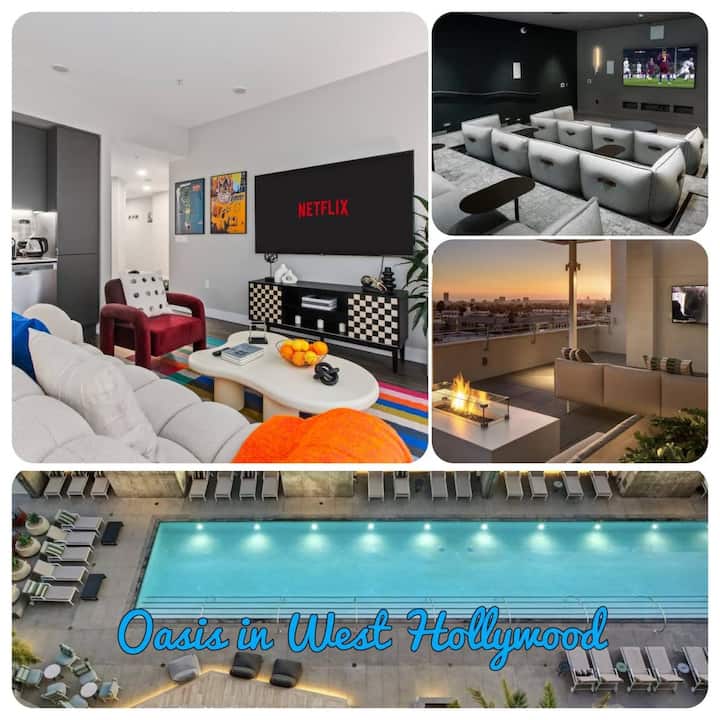 Pool| Cinema | Pacman| Fireplace| Rooftop|parking - 西好萊塢