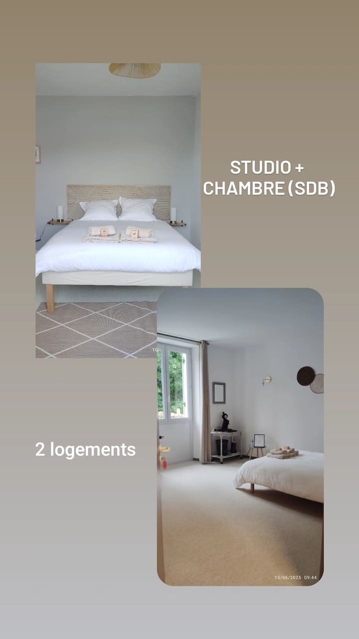 2 Logements : Studio + Chambre + Extérieur - Ribérac
