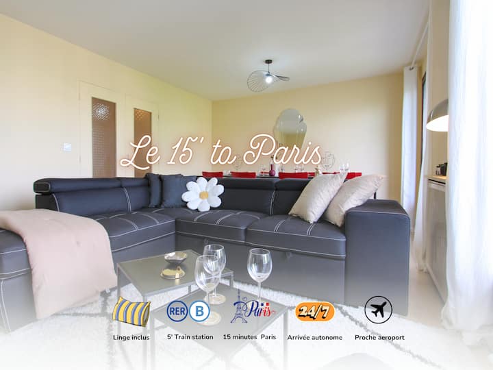 8 Pers - 3br - 15 Min Paris / Bourget - Drancy