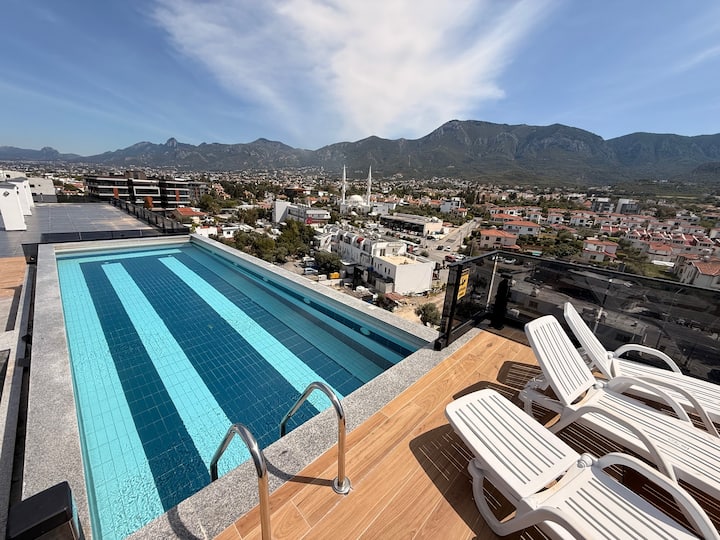 Girne Merkez, 1 Yatak Odalı Havuzlu Bluepalm Site - Girne