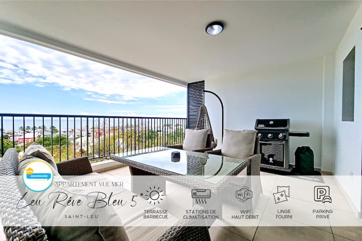 Appartement 5* · Clim · Terrasse · Vue Mer · Bbq - Saint-Leu