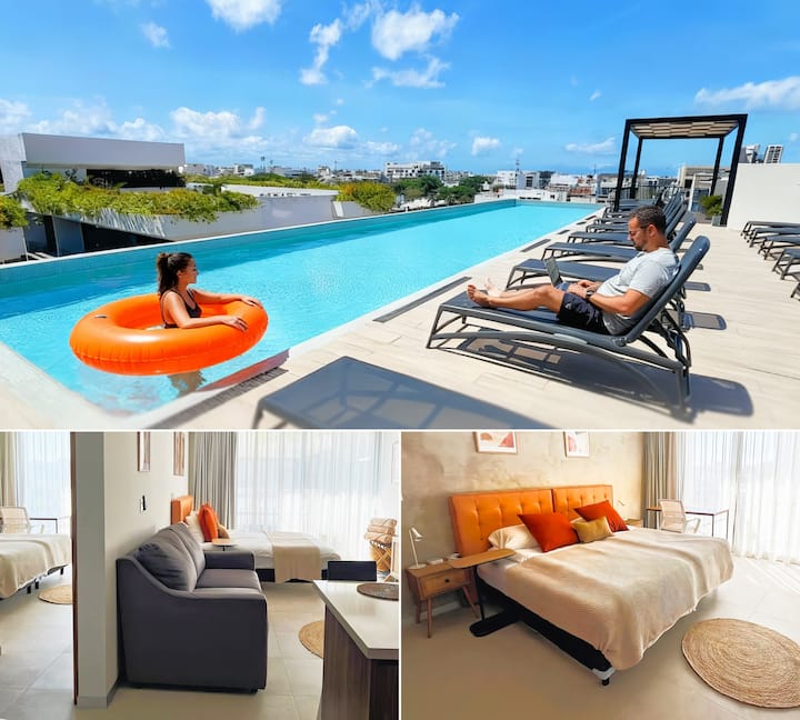 Appart 1ch: Lits King+queen, 400 Mbps, 2 Piscines - Playa del Carmen