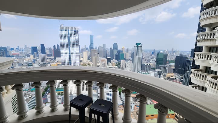 Floating In Minimal Above Silom~hi/floor City View - Bang Rak