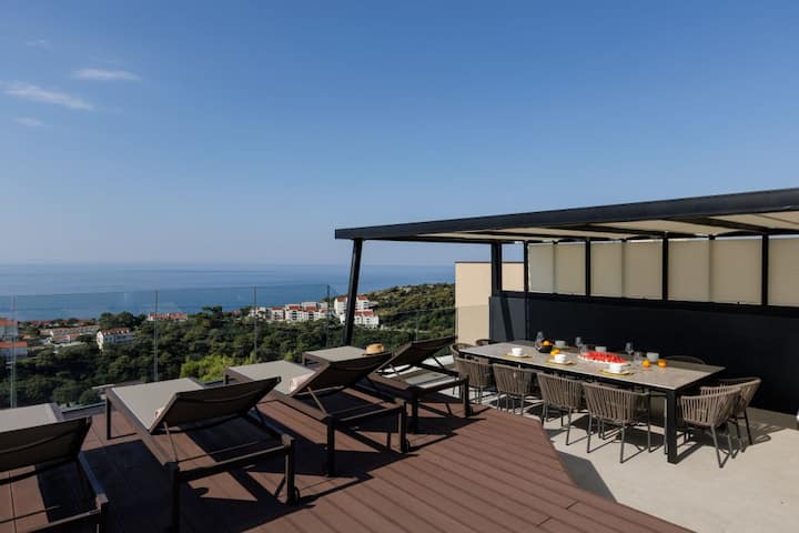 Villa Moderne à Dubrovnik Avec Piscine à Débordement Sur Le Toit - Dubrovnik
