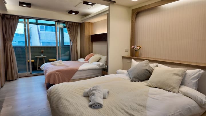 Ximending𓇬o23𓇬taipei 101𓇬住2-4人mrt 西門站𓇬五星飯店床墊 - Taipei