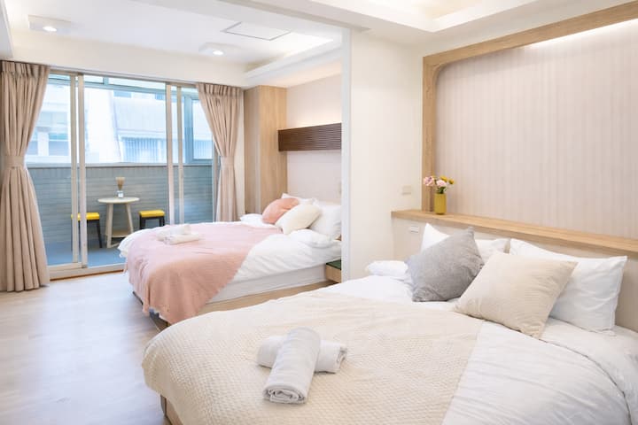 Ximending𓇬o23𓇬taipei 101𓇬住2-4人mrt 西門站𓇬五星飯店床墊 - Taiwan