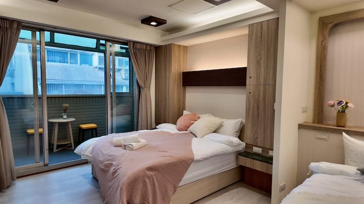 Ximending𓇬o23𓇬taipei 101𓇬住2-4人mrt 西門站𓇬五星飯店床墊 - Taipéi