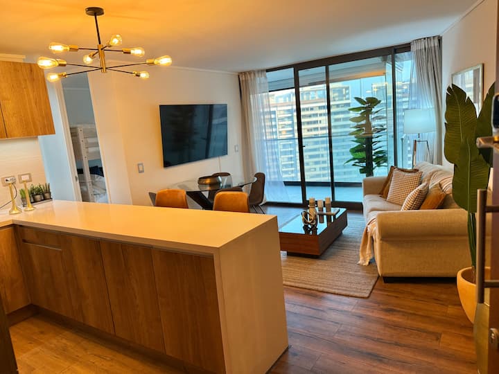 Depto. Mall P Arauco Calefacción Piscina Temperada - Las Condes