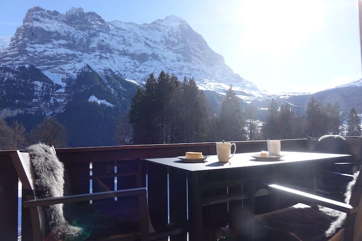 Charmante 3,5 Zi. Wohnung Mit Kamin Und Eigerblick - Grindelwald