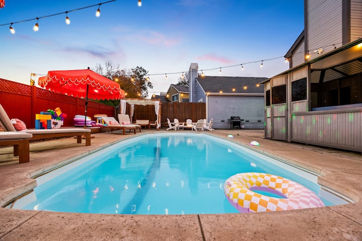 4bd Pool Jacuzzi + Arcade Air Hockey - Napa Wine - Fairfield, CA