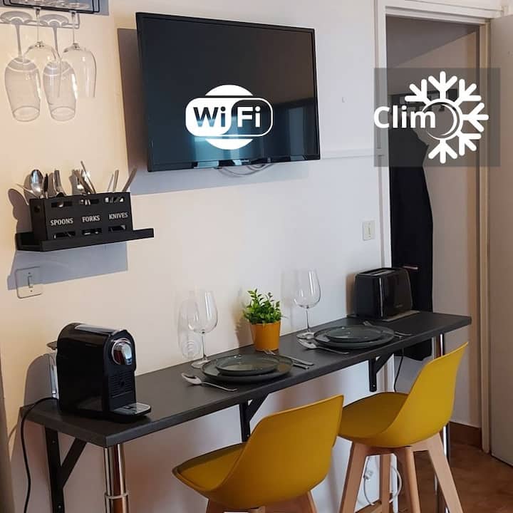 "Le Catalan" - Studio Climatisé Vue Mer - Plage de Saint-Cyprien