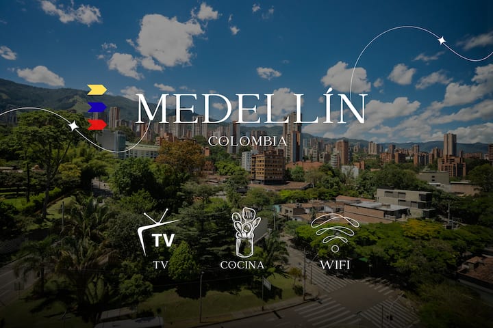 Apt+wifi+kitchen+tv+laundry+hot Water @Medellín - Medellín