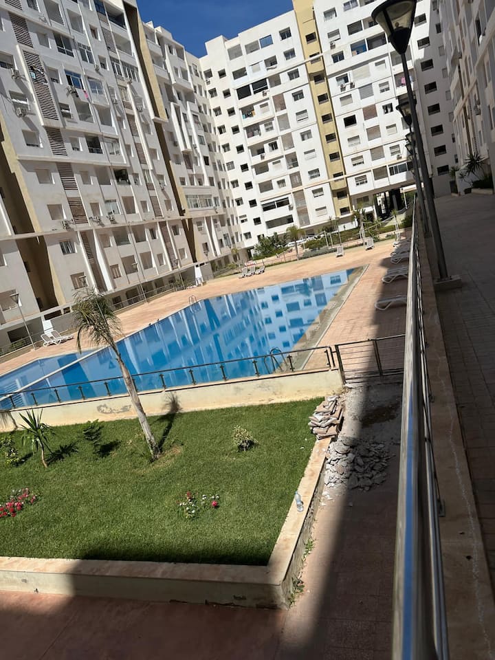 Appartement Luxe Spacieux F3 Vue Piscine Parking - Agadir