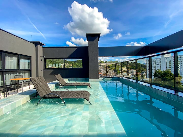 Novo Loft Centro Bnu 4p Ac Vaga  10min Oktoberfest - Blumenau