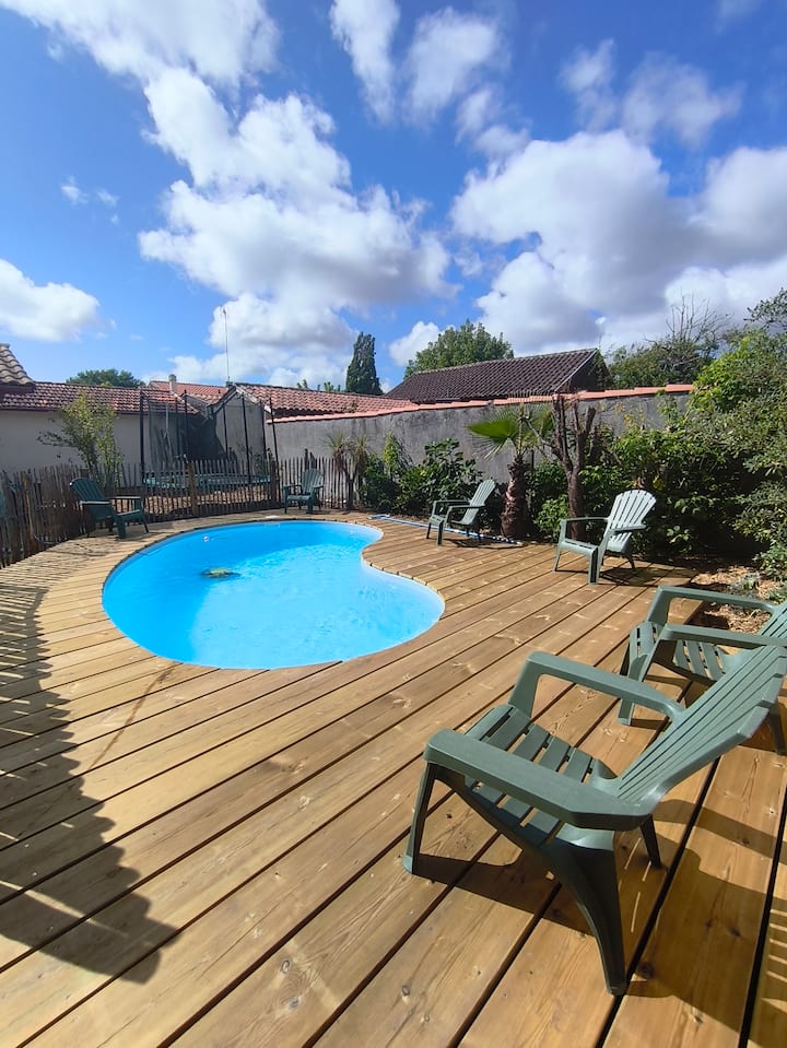 Villa 14 Pers. Piscine, Pétanque, Centre-ville - Biscarrosse