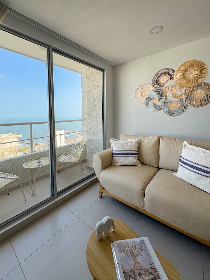 Vista Al Mar Desde Piso 27 | Apto Acogedor - Cartagena