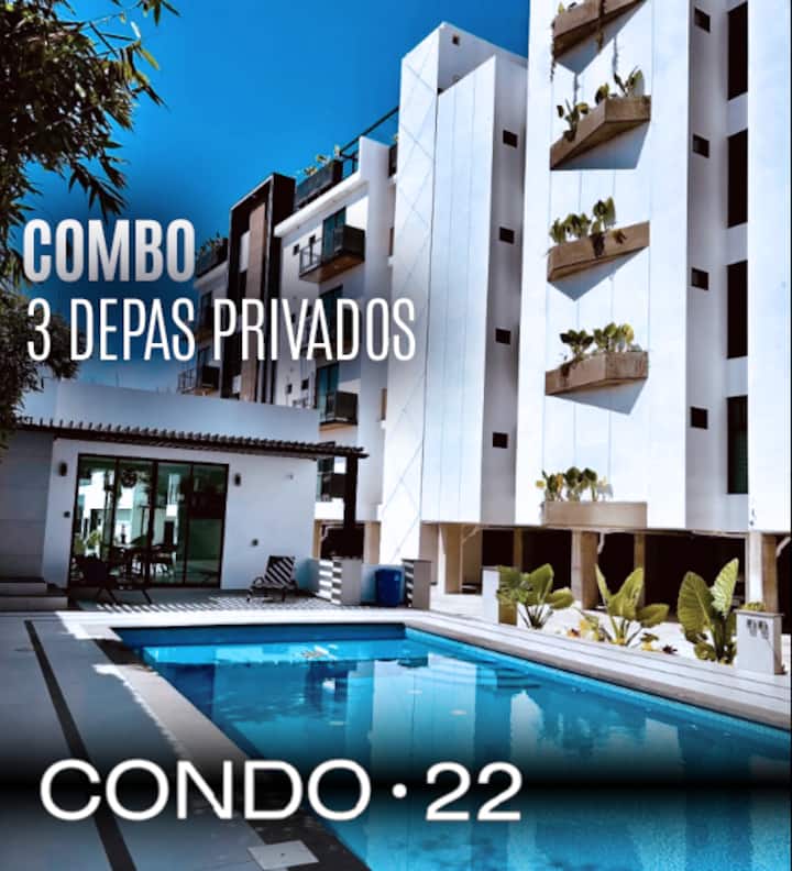 Condo 22/ 3 Condo Combo #103-105, Sleeps 18-24 - Mazatlan