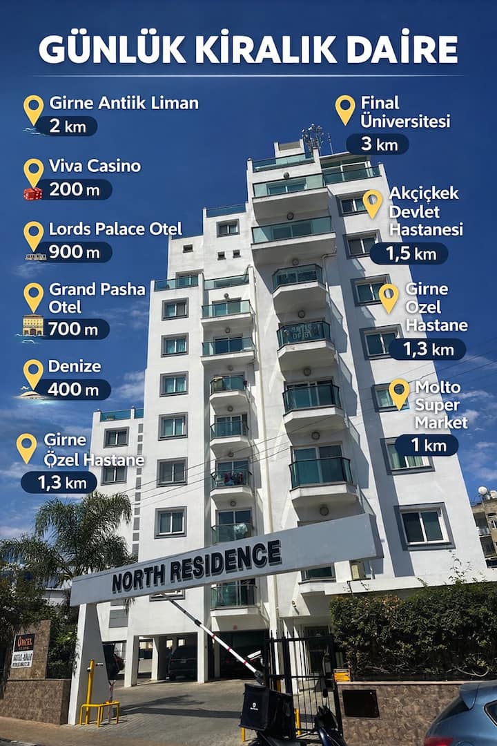 Merkezi Konum 
Denize Yakın 
Transfer Hizmeti - Kyrenia