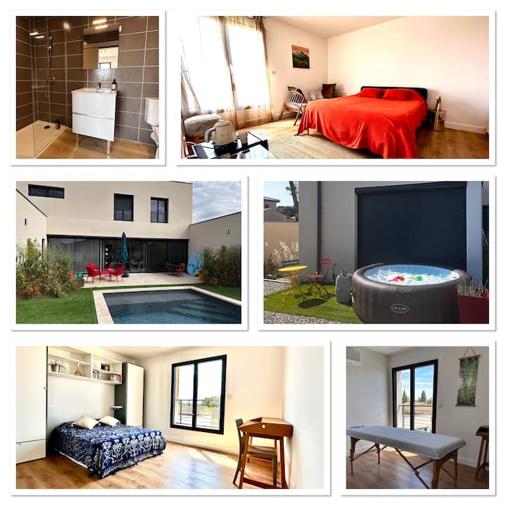 2 Chambres & Piscine-jacuzzi-massages - Châteauneuf-du-Pape