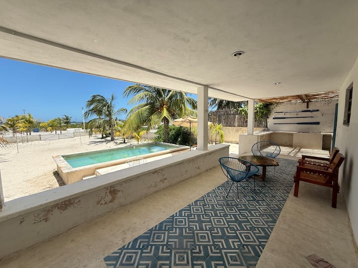Casa Tajo En Playa Frente Al Mar Y Alberca Privada - Yucatán
