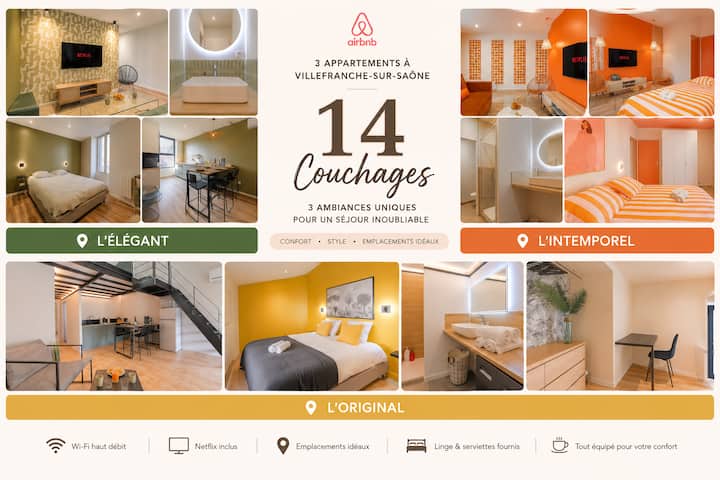 Appartements Gare 14 Couchages - Villefranche-sur-Saône