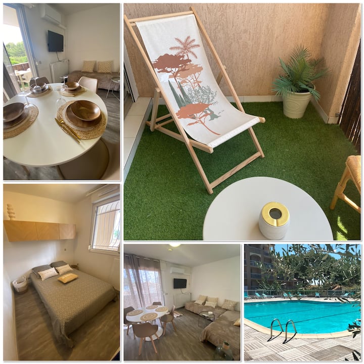 Le Santorin Climatisé , Parking , Piscine T2 - Balaruc-les-Bains