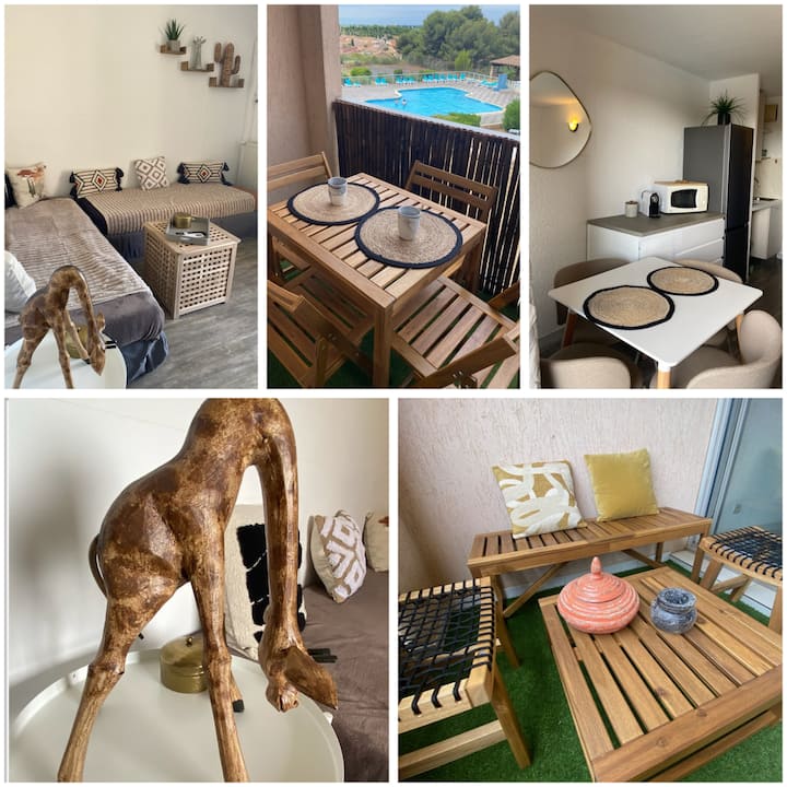 L éCrin Balinais T2 Piscine Climatisation Parking - Bouzigues