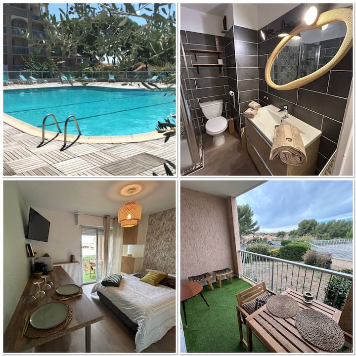 Le Studio De La Lagune Piscine Wifi - Balaruc-les-Bains