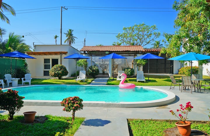 3br Beach Escape/private Pool/ac/walk To Shore - El Salvador