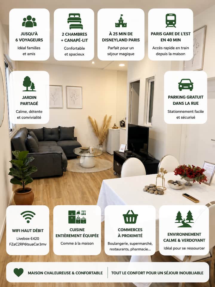 Maison Cosy - 6 Personnes - 30 Min De Disneyland - Fontenay-Trésigny
