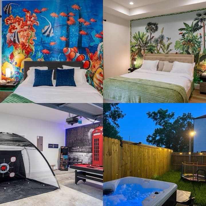 4br Fun House In Houston W/hot Tub, Grills & Games - Houston, TX