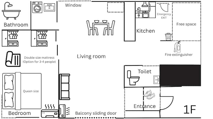 Fully Equipped Private Stay 45m²| A Parking Lot - Misato