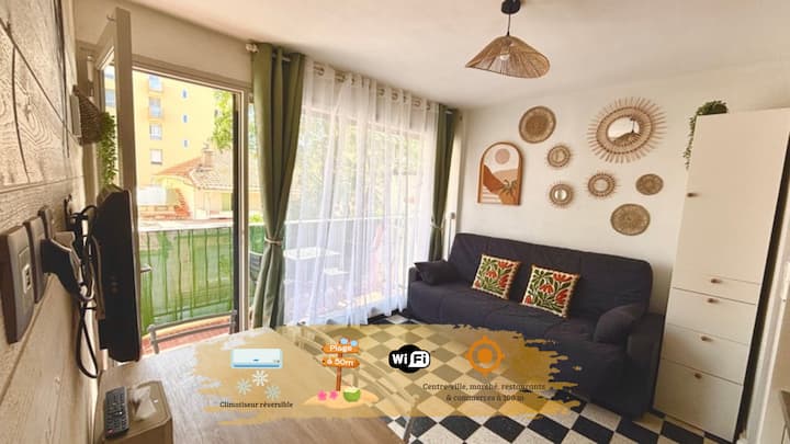 Studio Climatisé à 50m De La Mer - Canet-en-Roussillon