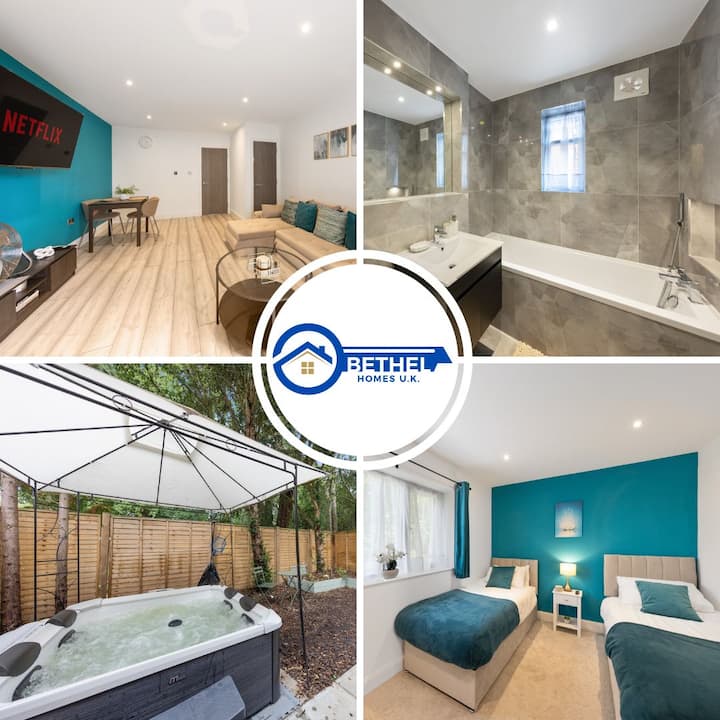 New Build 4br Home W/ Hot Tub, Sleeps 8 | Parking - Croydon