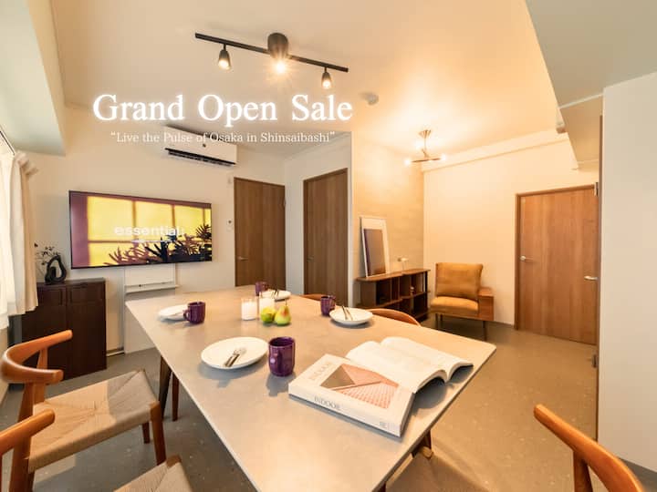Grande Ouverture! 3ldk Shinsaibashi, Près De Namba - Dotonbori