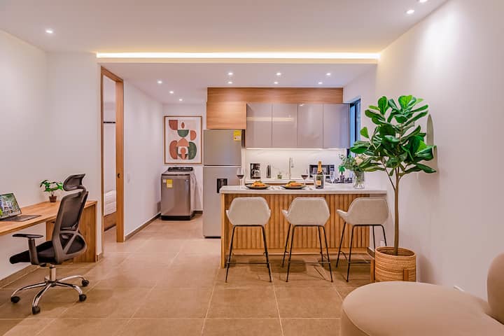 U504| 2hab Moderno • Ubicación Top • Self Check-in - Cali