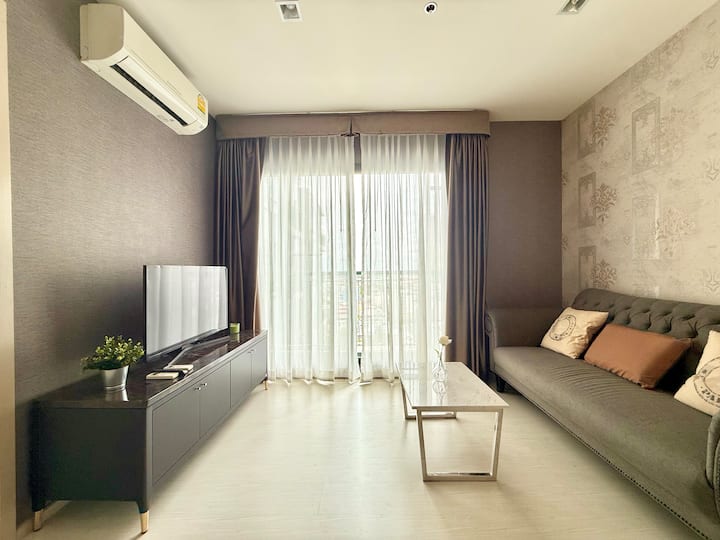 Thong Lor Bts旁市中心40平大一室豪华客房#楼顶泳池/健身房 - Bangkok