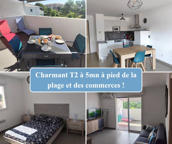 Joli T2 à 500m De La Plage Pour 4 Pers - Plage de Santa-Lucia-di-Moriani