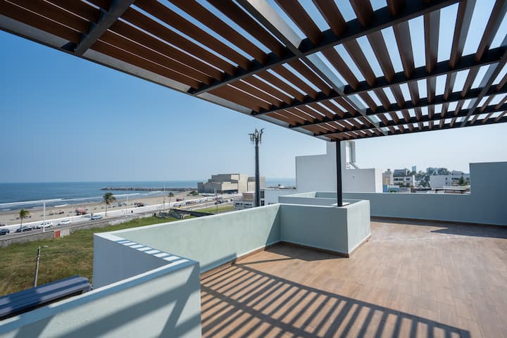 Depto. A 1 Min De La Playa Con Terraza Y Asador - Boca del Río