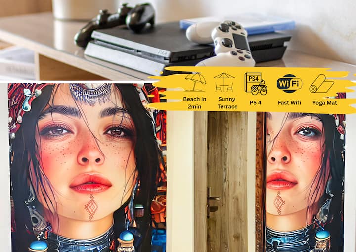 Plage 2 Min•terrasse•ps4•wi-fi•yoga•prêt Can25 - Mohammédia