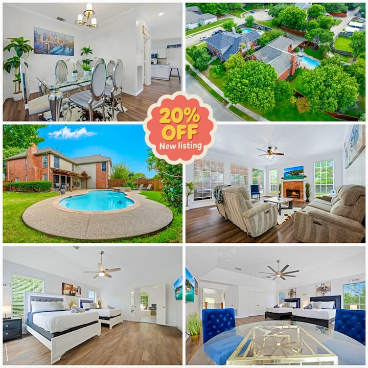 Spacious Retreat Pool Oasis | Pingpong | Sleeps16 - Allen, TX