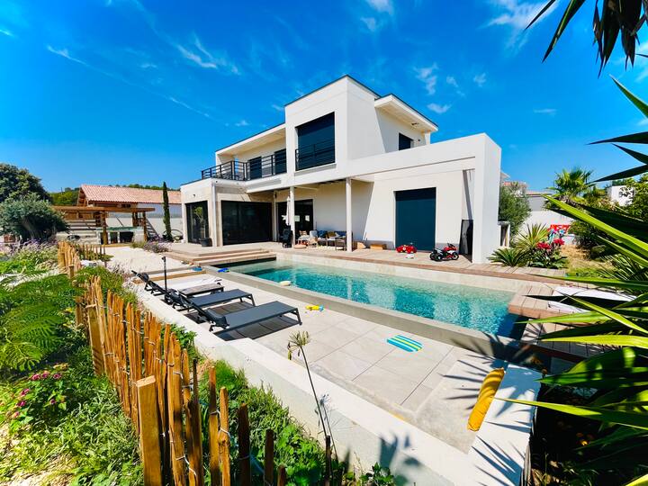 Villa 8 P.-piscine-5 Min Plage - Mèze