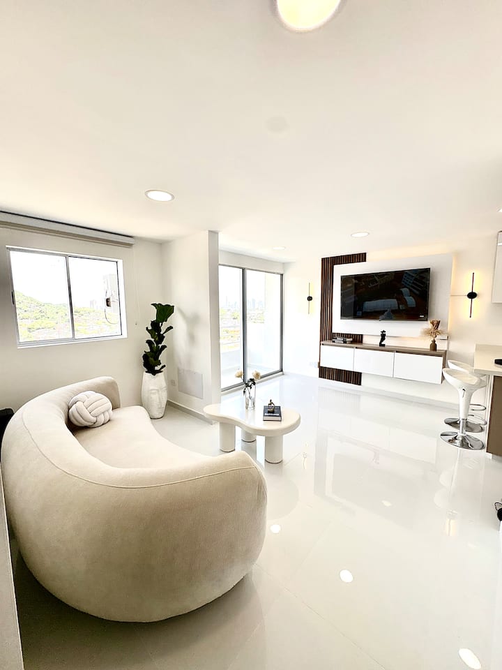 Hermoso Minimalist-modern Full City View* Apt - Cartagena