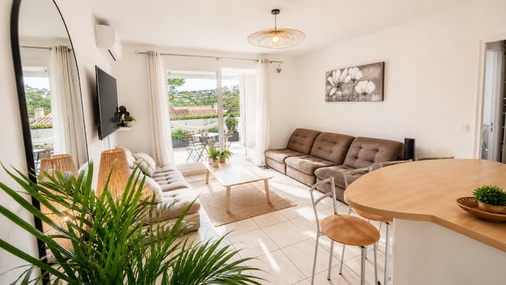 2p 4* Terrasse Parking Domaine Piscine Tennis Lac - Villeneuve-Loubet