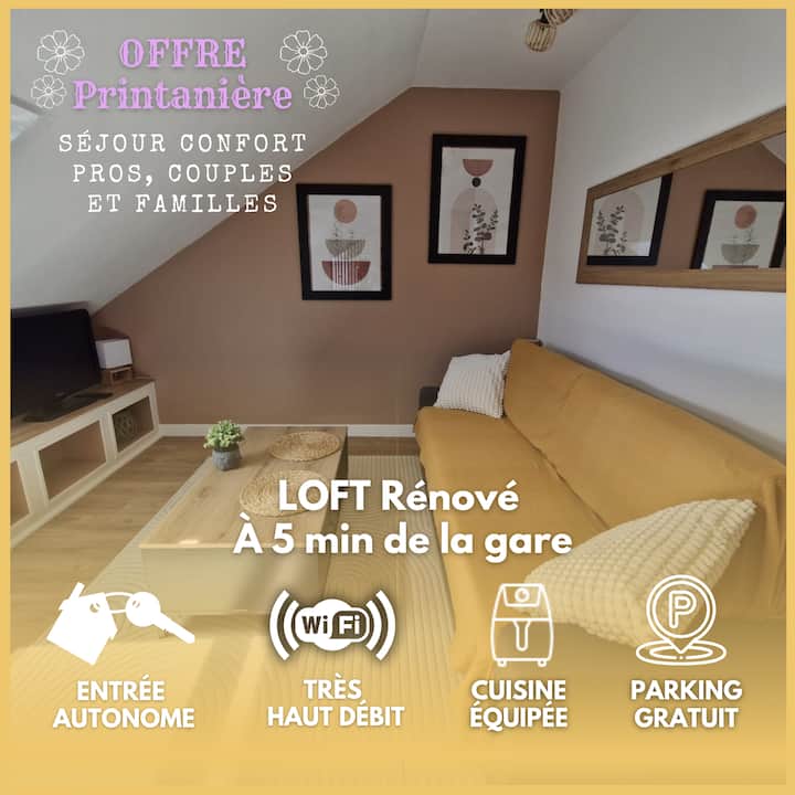 Loft Entrée Autonome-5mn Gare-1à4 Pers-pro&famille - Nogent-le-Rotrou