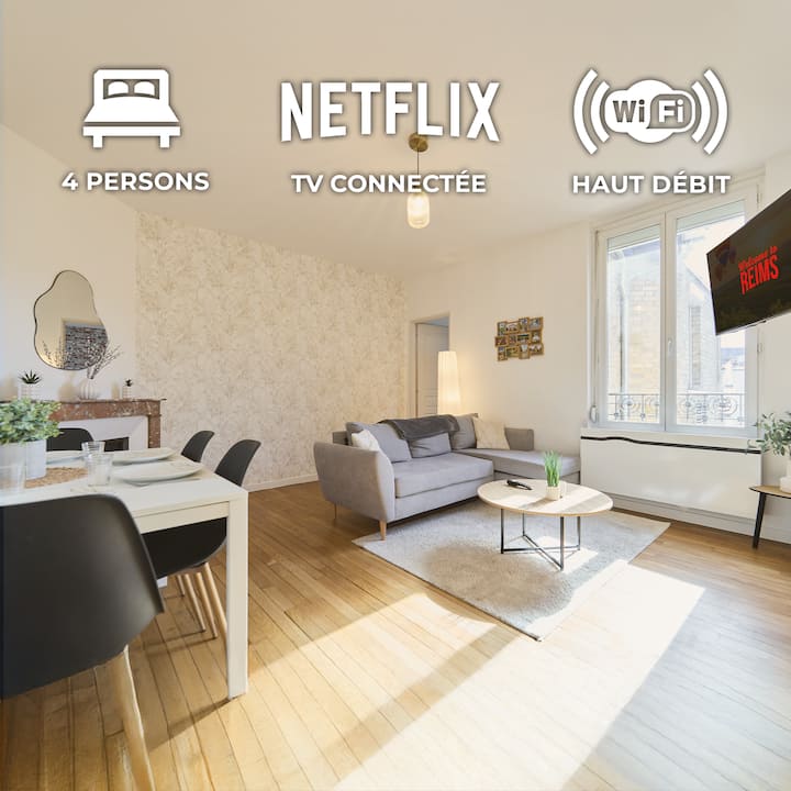 Spring • Centre-ville Gare • Spacieux • Netflix - Reims