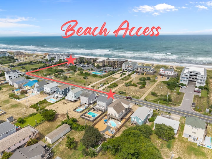 Heated Pool, 4-min Walk To Beach, Obx Oceanside - Kitty Hawk, NC