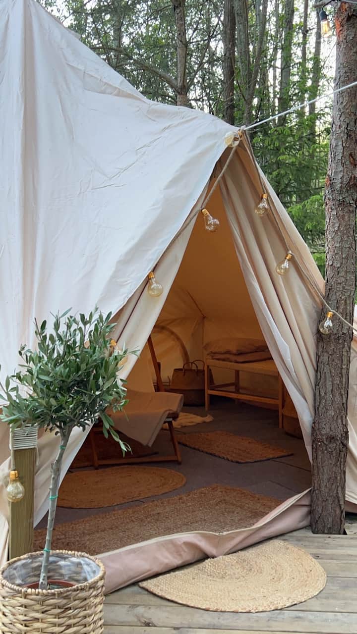 Lyxig Glamping Tält I Skogen/ A Tent In The Forest - Suède