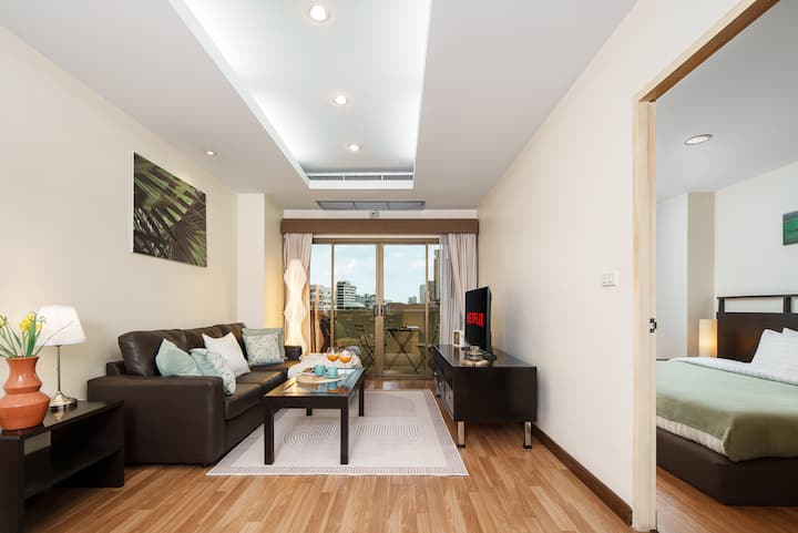 57m²10minbts/1gbwifi/fullkitchen/tub/nflix/kingbed - Bangkok